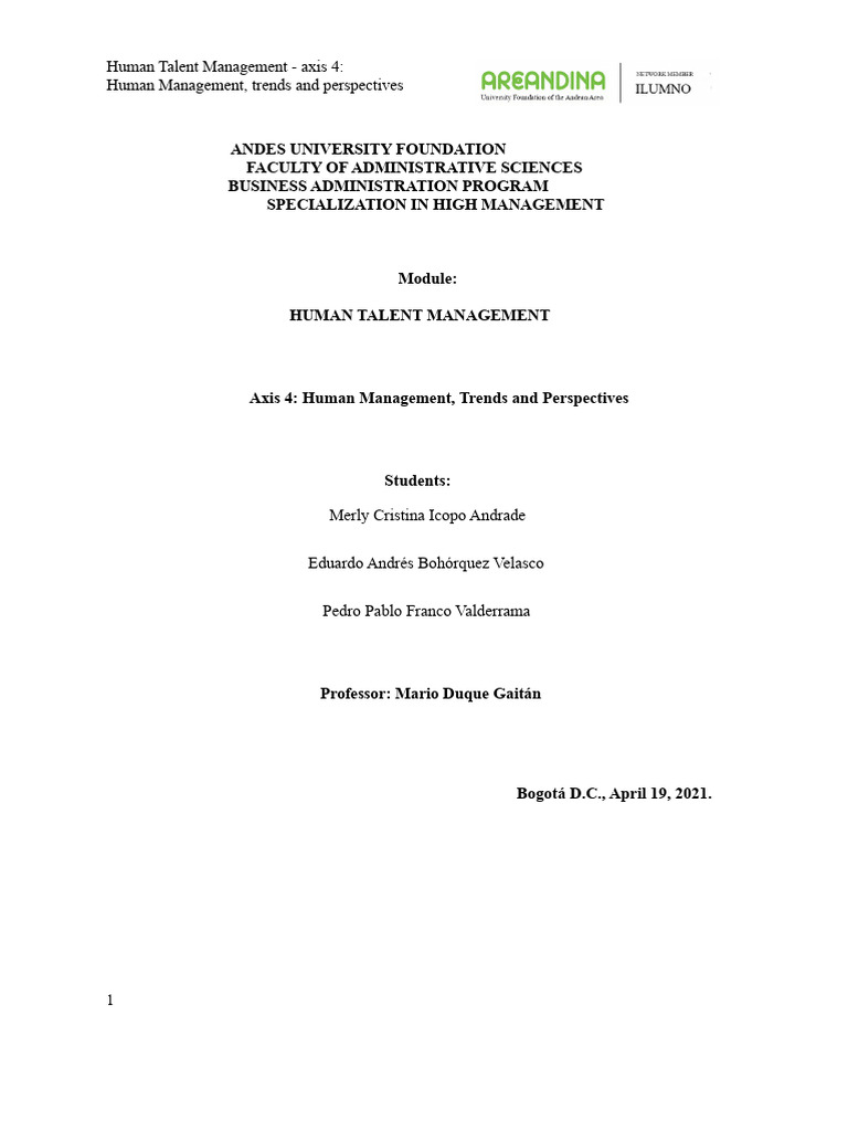 Axis 4 Final Human Talent Management | PDF | Talent Management ...