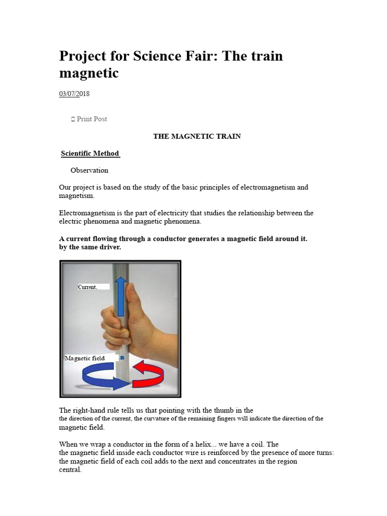 Magnetic Train Science Fair Project | PDF | Magnetism | Magnetic Field