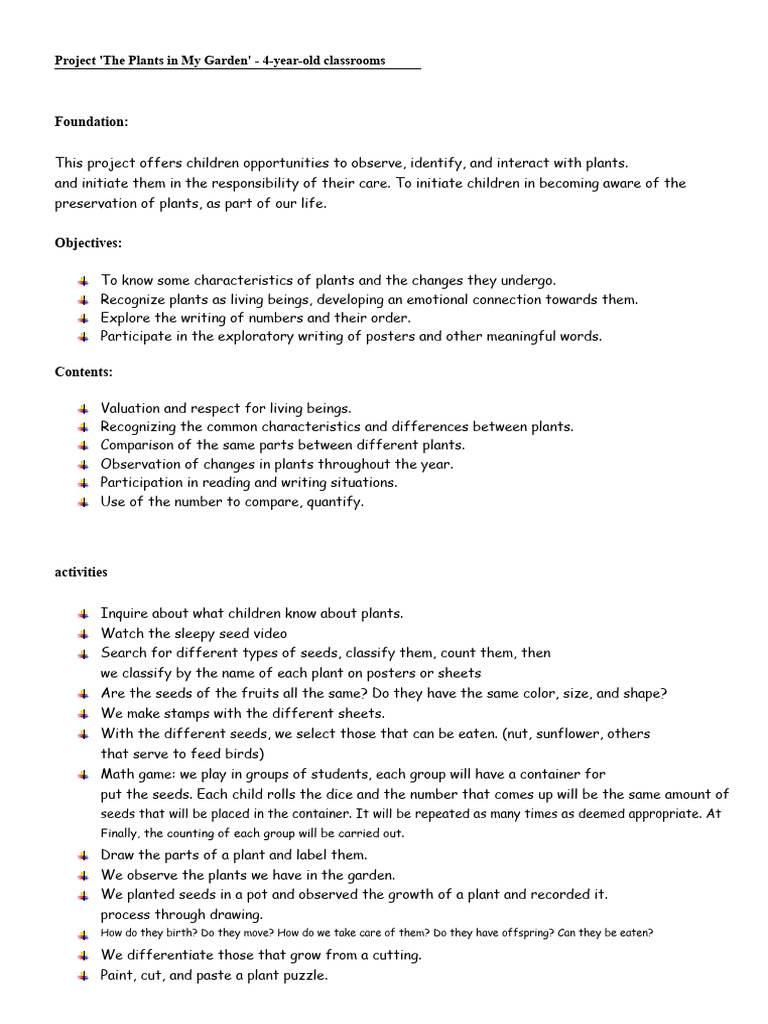 Project THE PLANTS OF MY GARDEN | PDF | Seed | Plants