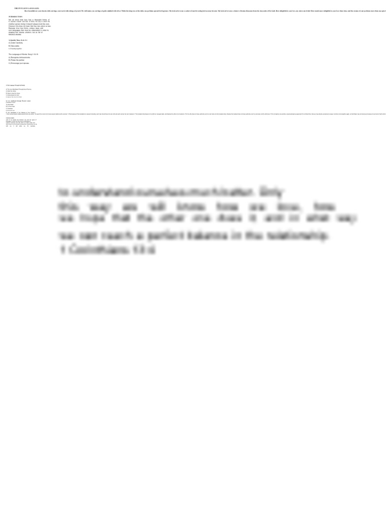 5 Love Languages | PDF | Love | Perfume