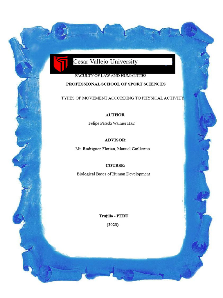 Report - Types of Movement According To Physical Activity | PDF ...