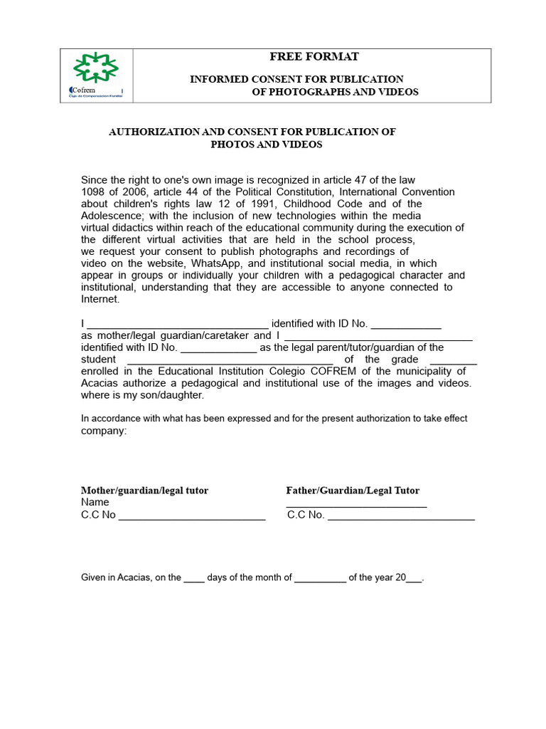 Consent Form for Publishing Student Media | PDF