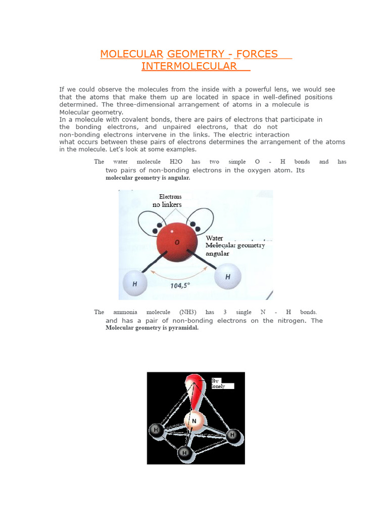 Molecular Geometry and Intermolecular Forces | PDF | Chemical Polarity ...