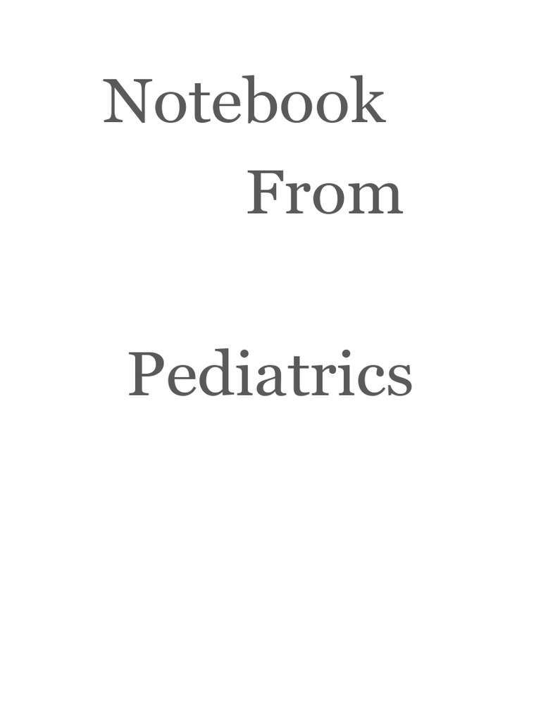 Pediatrics Handbook | PDF | Malnutrition | Neonatal Intensive Care Unit