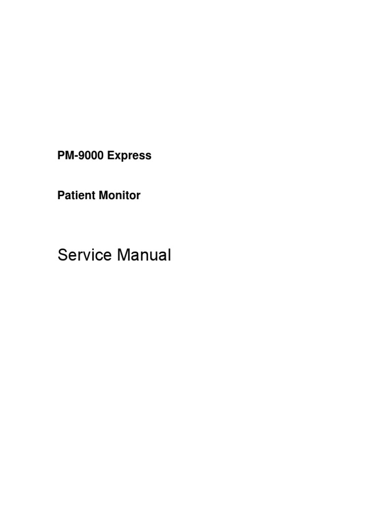 Mindray PM9000 - Service Manual | PDF | Monitoring (Medicine) | Amplifier