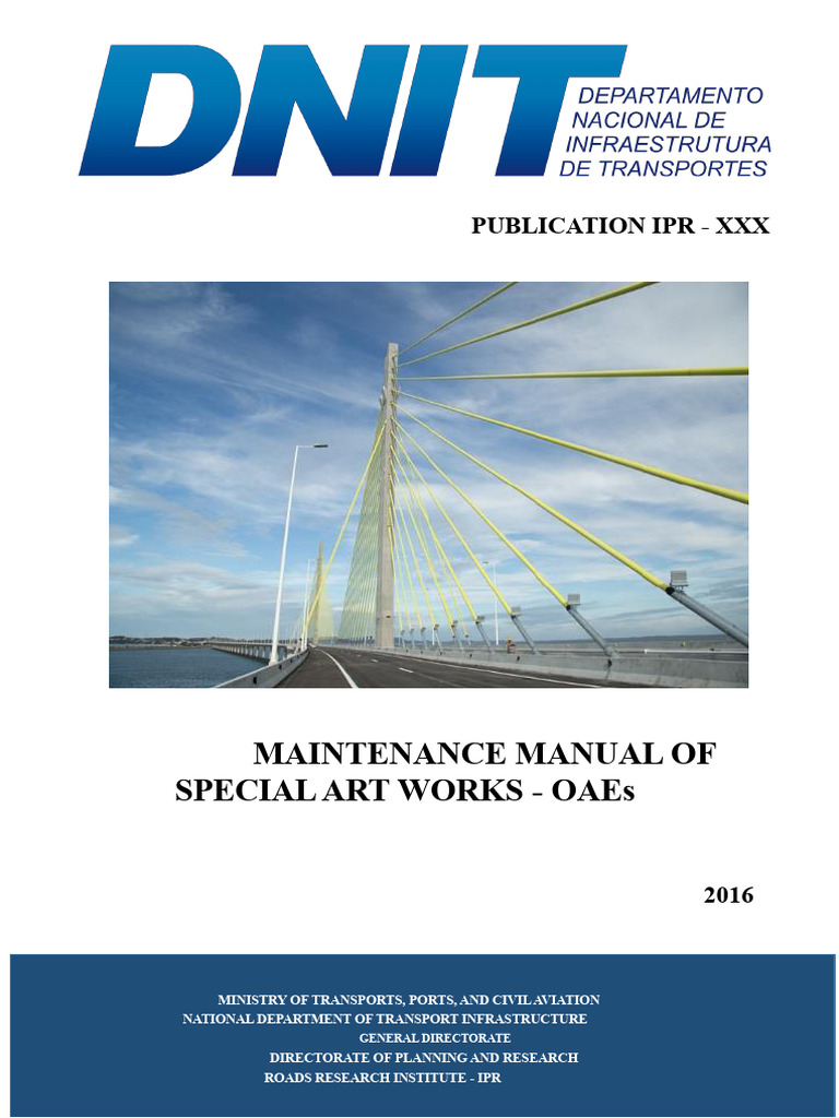 DNIT Maintenance Manual For Special Works of Art | PDF | Bridge | Beam ...