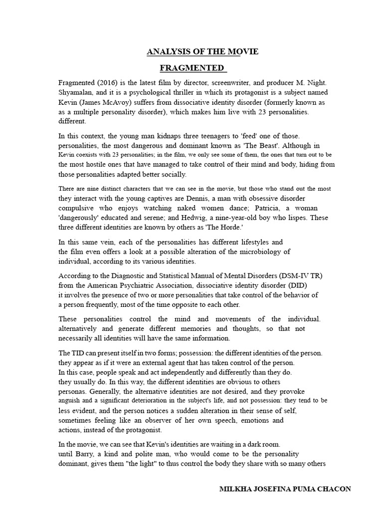 Fragmented Analysis | PDF | Eye Movement Desensitization And ...