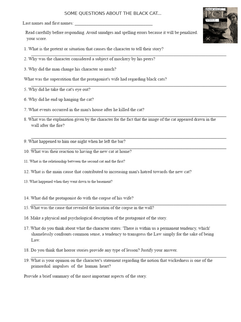 Some Little Questions About The Black Cat | PDF