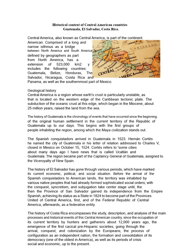 Historical Context of Central American Countries | PDF | Central ...