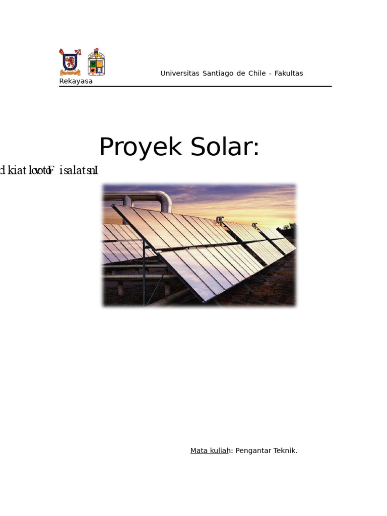 Laporan Proyek Solar | PDF