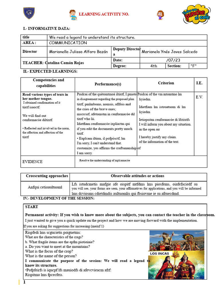 Reading Activity: Analyzing Legends | PDF | Learning