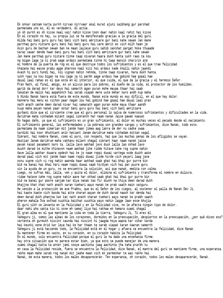 Texto Editado de Shabad Jaap 7905 | PDF | Guru Nanak | Punjab