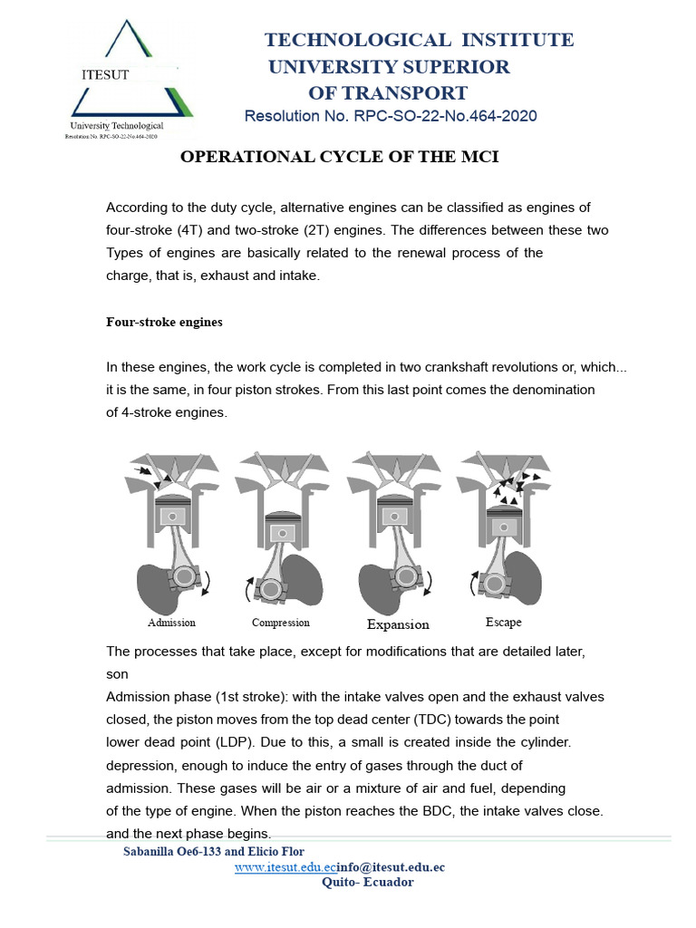 1.3. Operation Cycle of The Mci | PDF | Engines | Piston