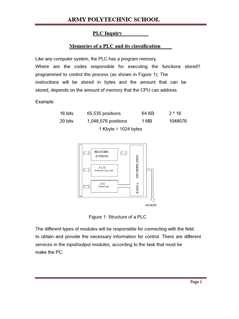 Memories of A PLC and Its Classification | PDF | Read Only Memory ...