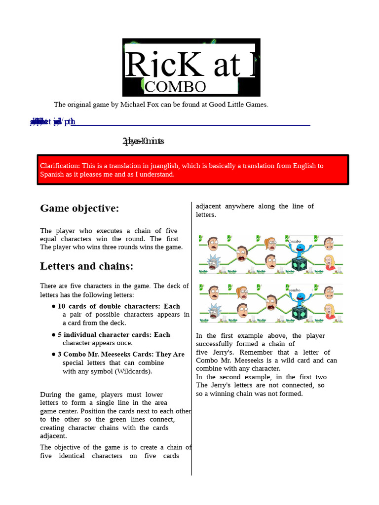 Rick and Morty Game in Spanish | PDF | Board Games | Tabletop Games
