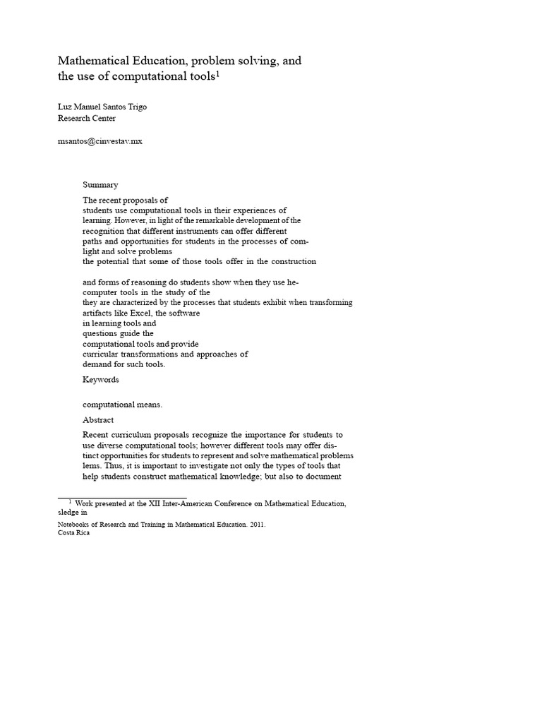Luz Manuel Santos Trigo. Problem Solving | PDF | Cartesian Coordinate ...