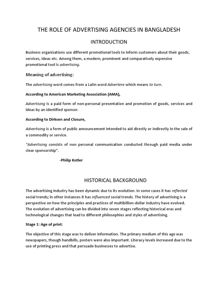 The Role of Advertising Agencies in Bangladesh | PDF | Direct Marketing ...