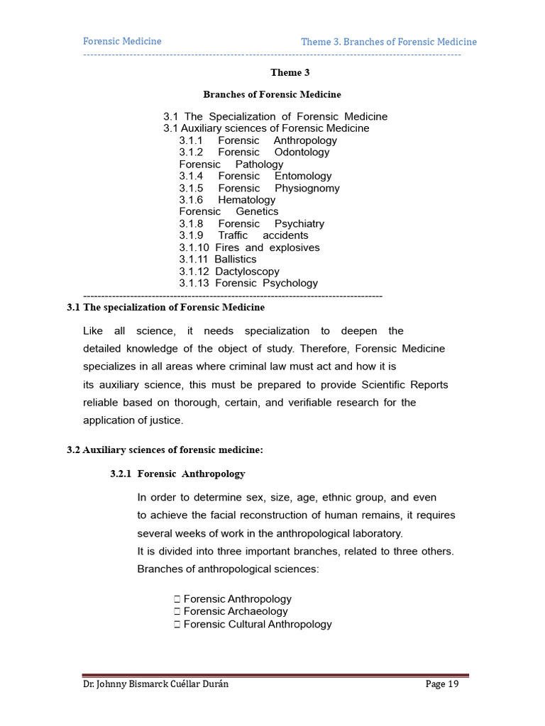 Branches of Forensic Medicine Explained | PDF | Forensic Science ...