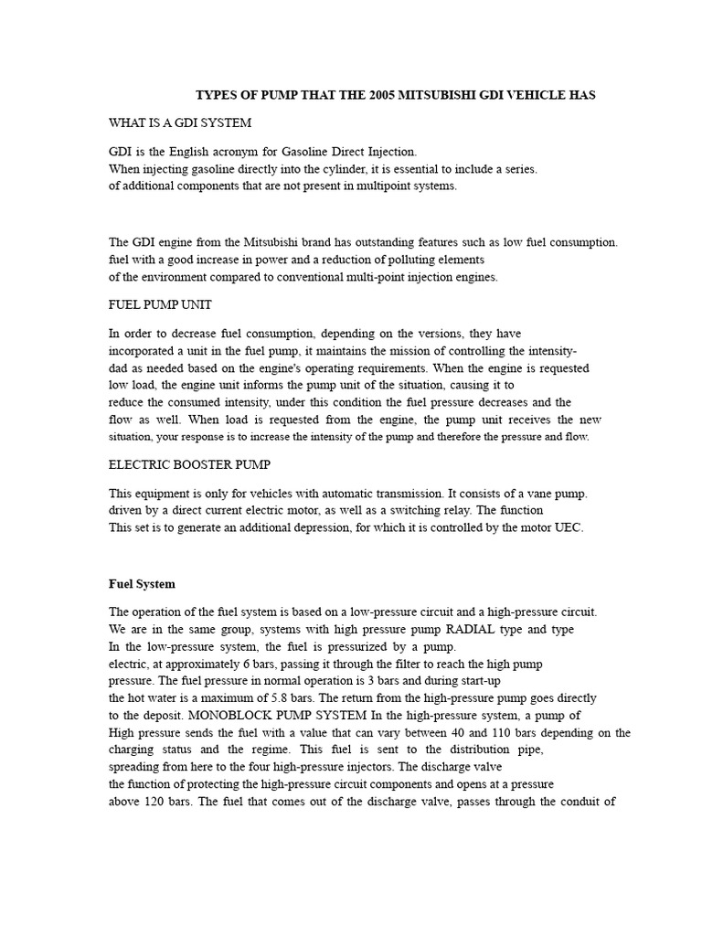 Gdi Mitsubishi | PDF | Engines | Pump