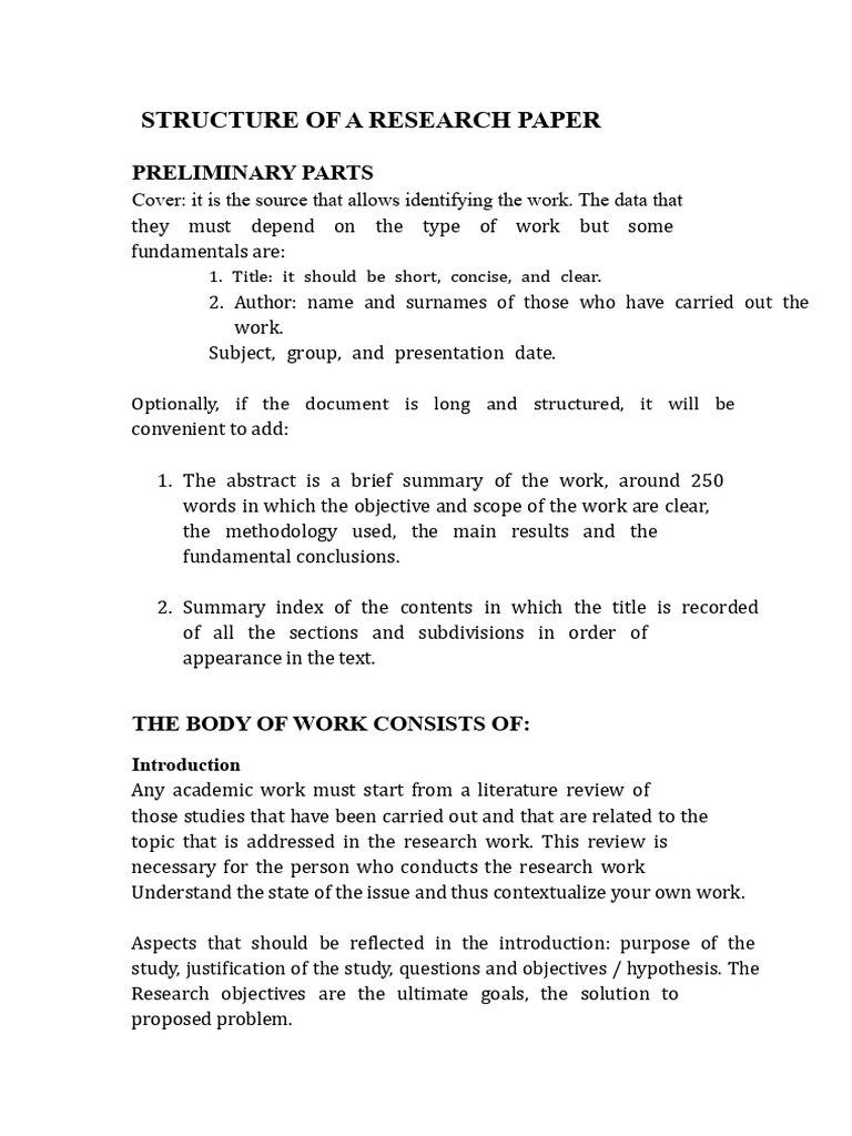 Research Paper Structure Guide | PDF | Abstract (Summary) | Methodology