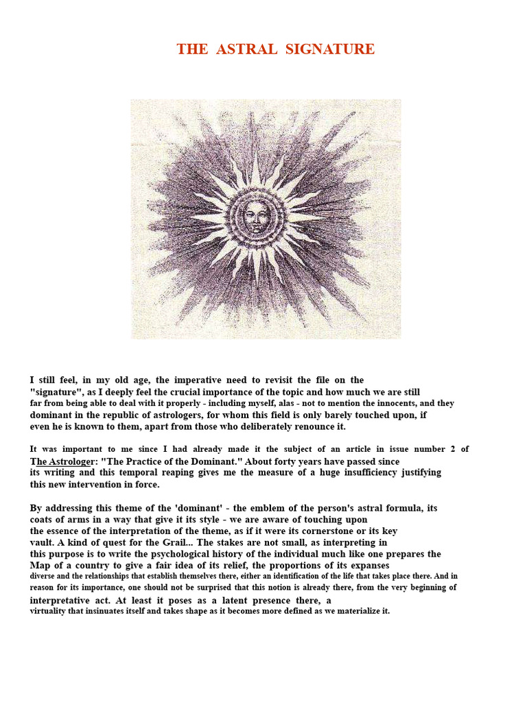 The Astral Signature Explained | PDF | Planets In Astrology | Astronomy
