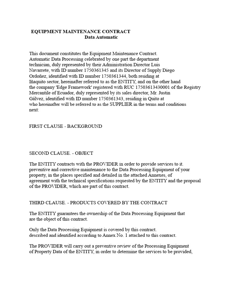 Equipment Maintenance Contract Overview | PDF | Arbitration