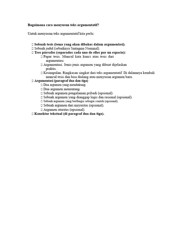 Bagaimana Menyusun Teks Argumentatif | PDF