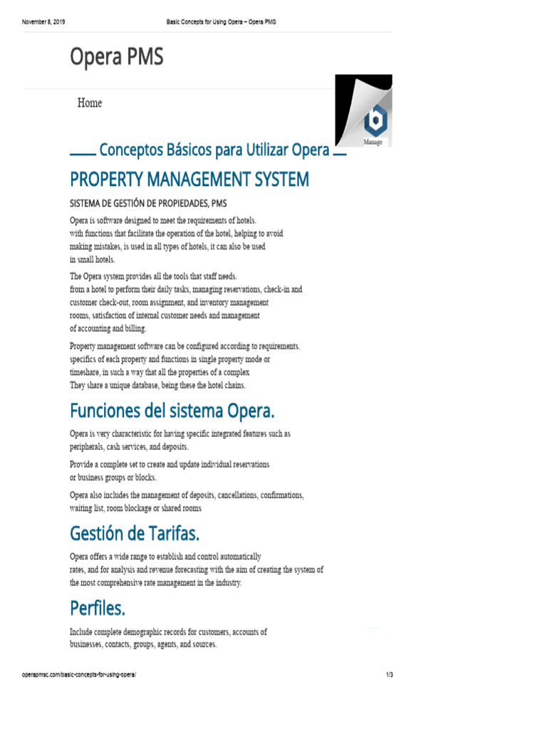 Basic Guide to Opera PMS Features | PDF | Hotel | Computing