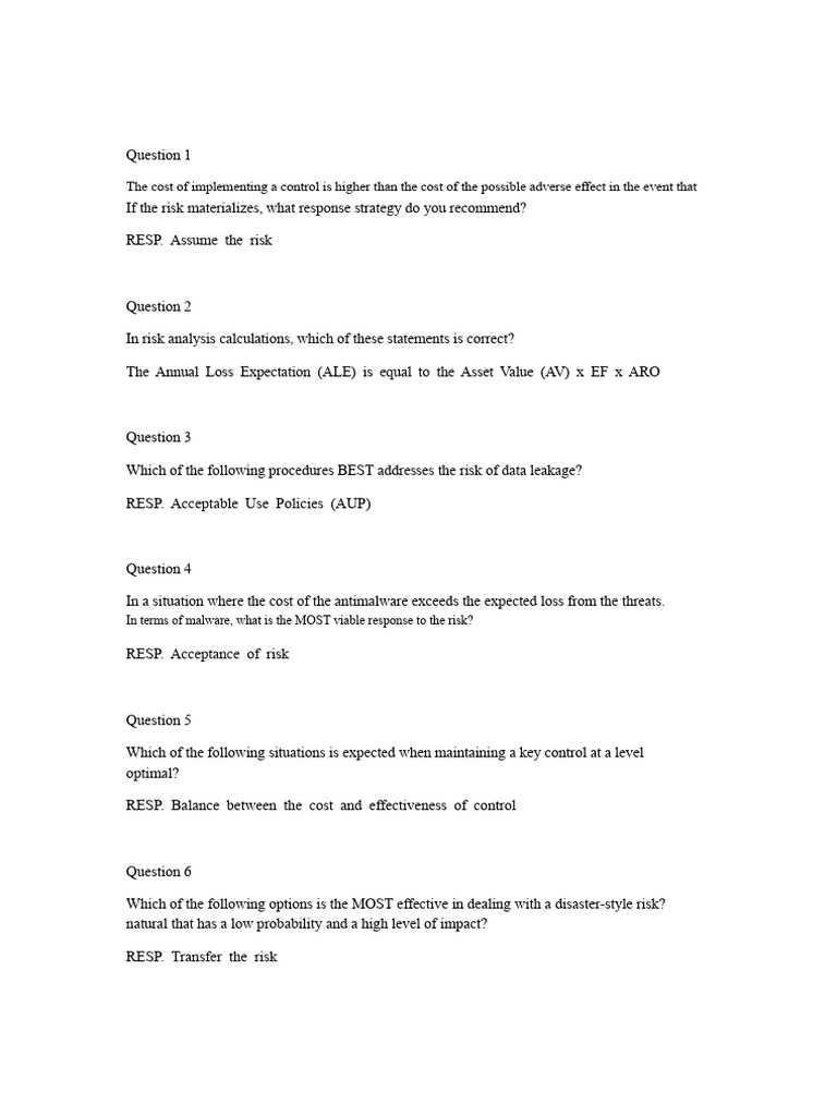 RM Basic Module 2 Exam Overview | PDF | Risk | Risk Management