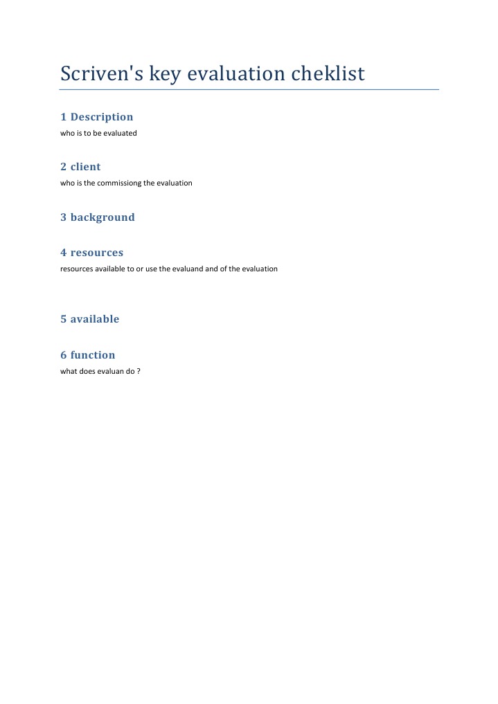Scriven Check List | PDF