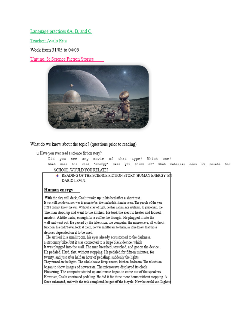 Unit No. 3 Science Fiction Stories | PDF | Science | Water