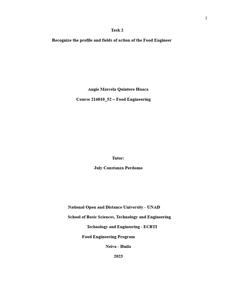 Angie-Quintero - Task 2. | PDF | Profession | Engineering