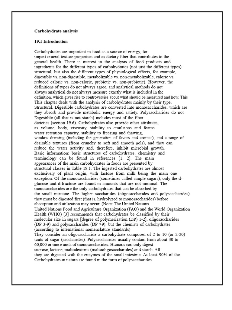 AOAC Methods for Carbohydrate Analysis | PDF | Carbohydrates | High ...