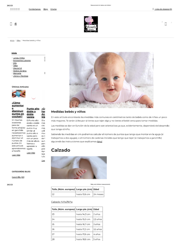 Baby and Children's Measurements | PDF