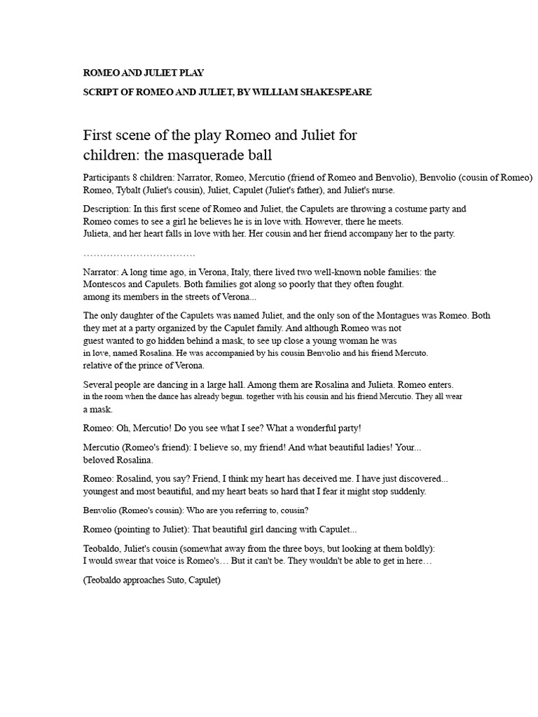 Romeo and Juliet Play | PDF | Characters In Romeo And Juliet
