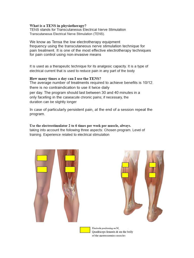Understanding TENS in Physiotherapy | PDF | Physical Therapy | Pain ...