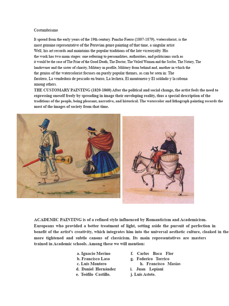 Costumbrismo | PDF | The Arts