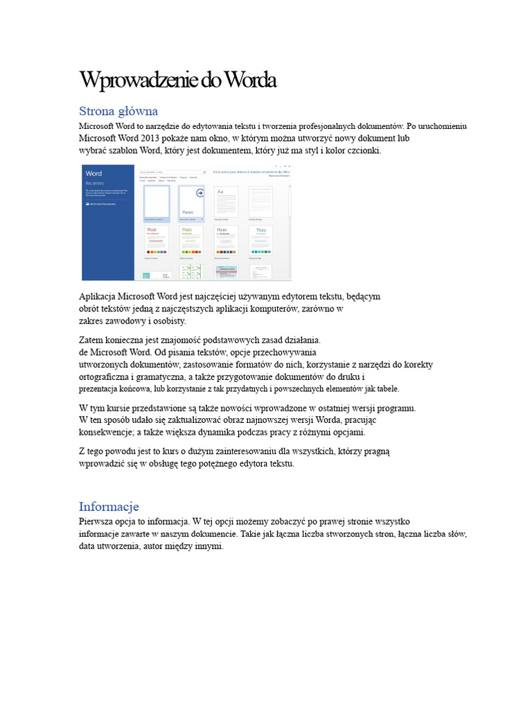 Wprowadzenie Do Worda | PDF