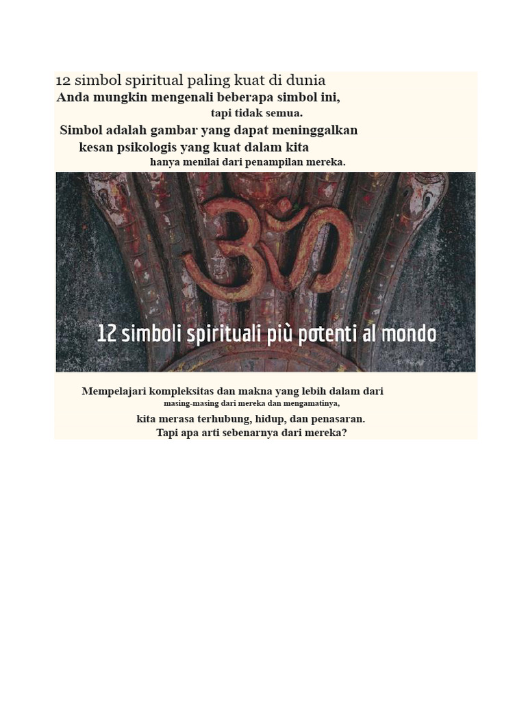 12 Simbol Spiritual Paling Kuat Di Dunia | PDF