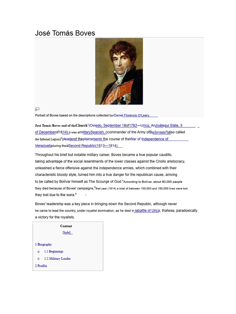 José Tomás Boves | PDF