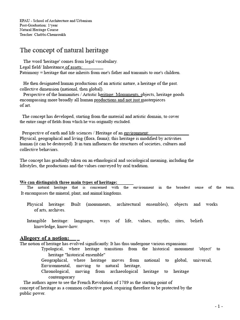 Understanding Natural Heritage Concepts | PDF | Cultural Heritage ...