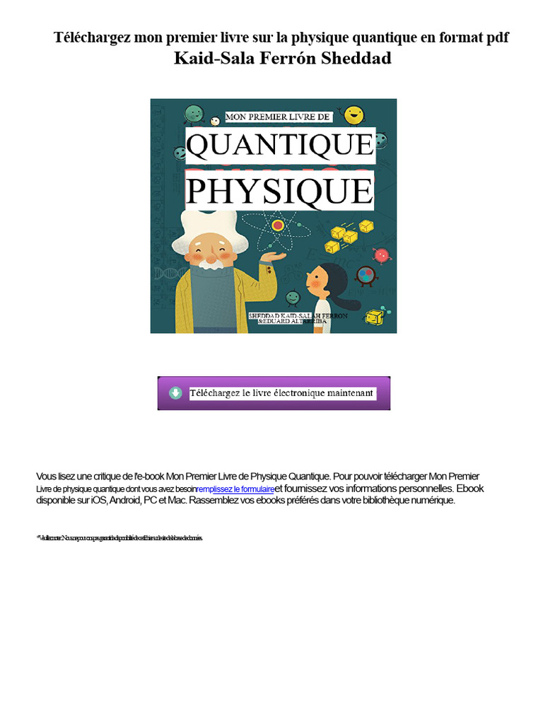 Téléchargez Mon Premier Livre de Physique Quantique | PDF | Fichier ...