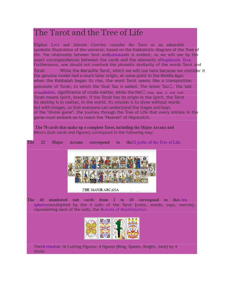 Tarot and Kabbalah: Tree of Life Links | PDF | Kabbalistic Words And ...