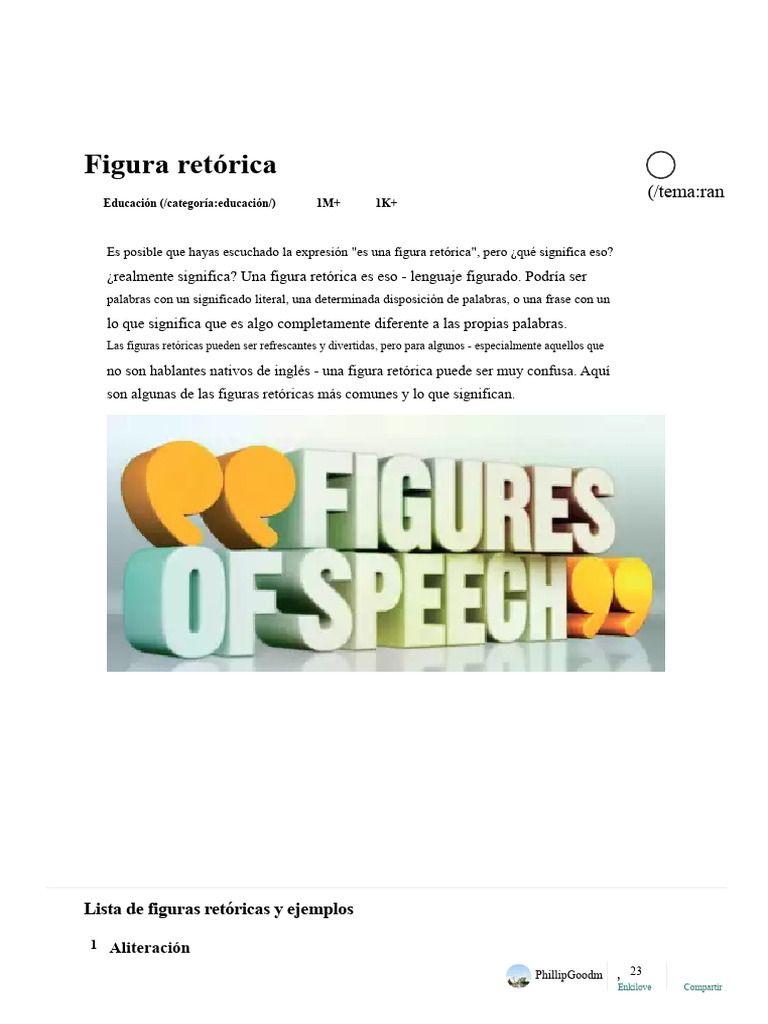 Figuras Retóricas: Ejemplos y Significado | PDF | Lingüística