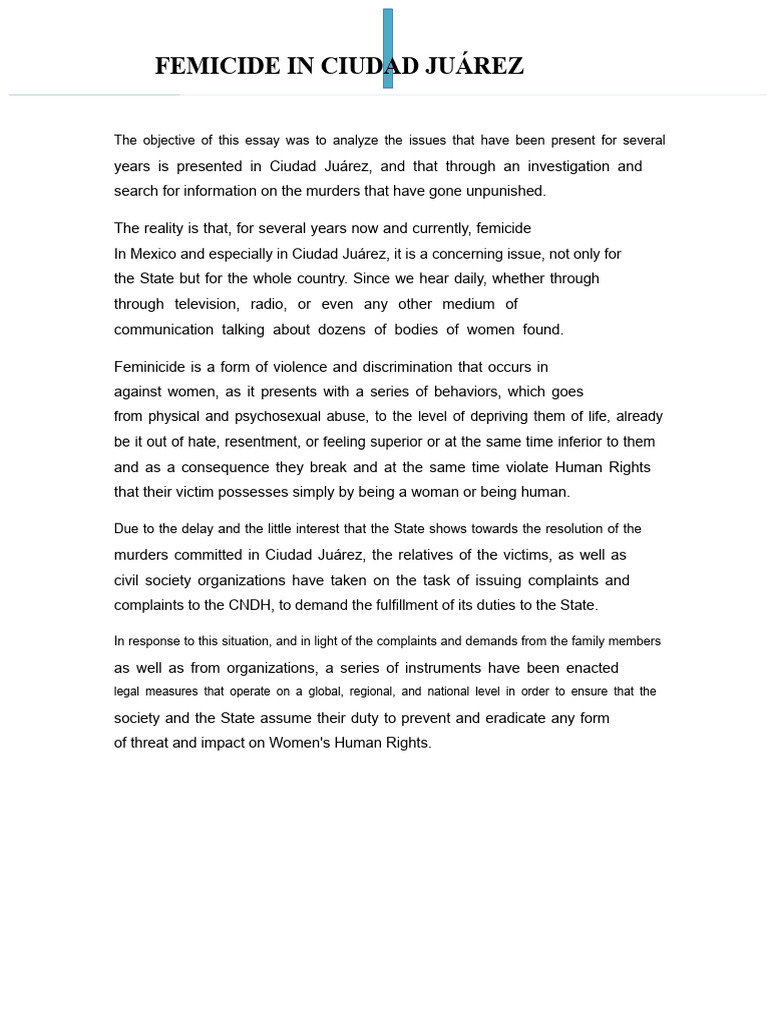 Femicide Crisis in Ciudad Juárez | PDF | Human Rights | Social Ethics