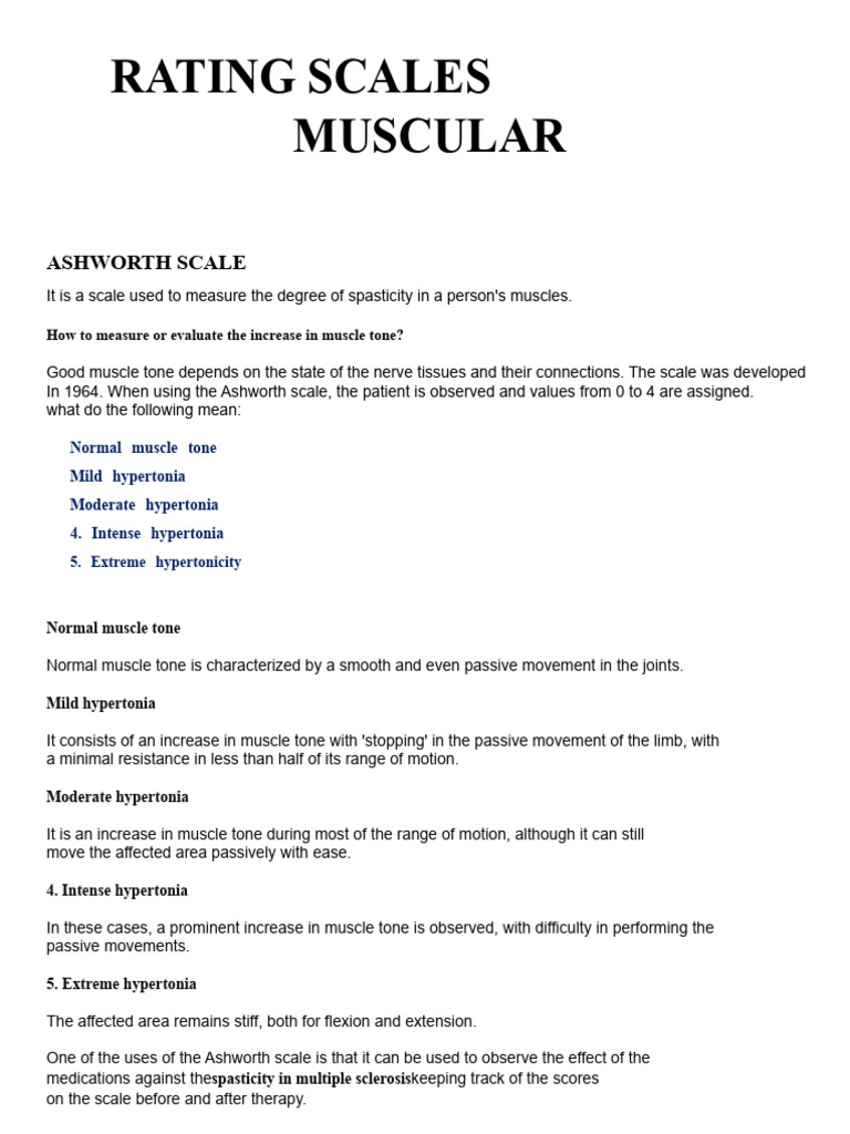 Muscle Rating Scales | PDF | Diseases And Disorders | Musculoskeletal ...