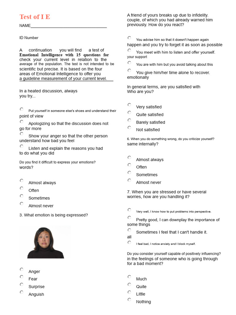 Emotional Intelligence Self-Test Guide | PDF | Emotions | Feeling