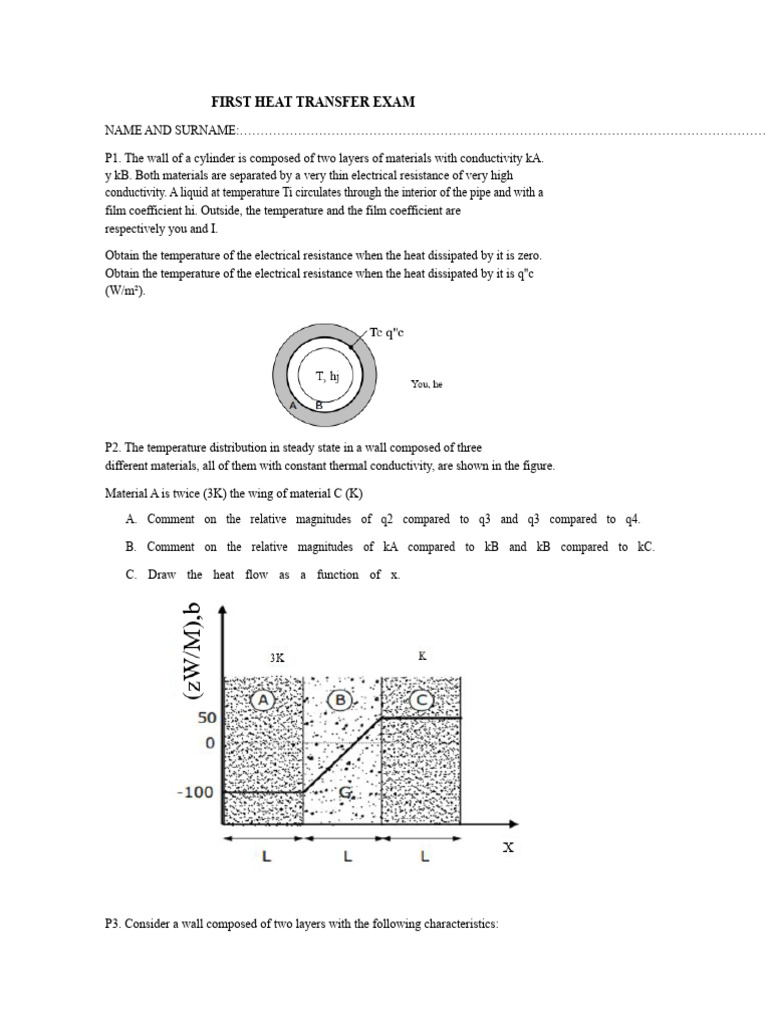 First Heat Transfer Exam | PDF | Heat Transfer | Thermal Insulation