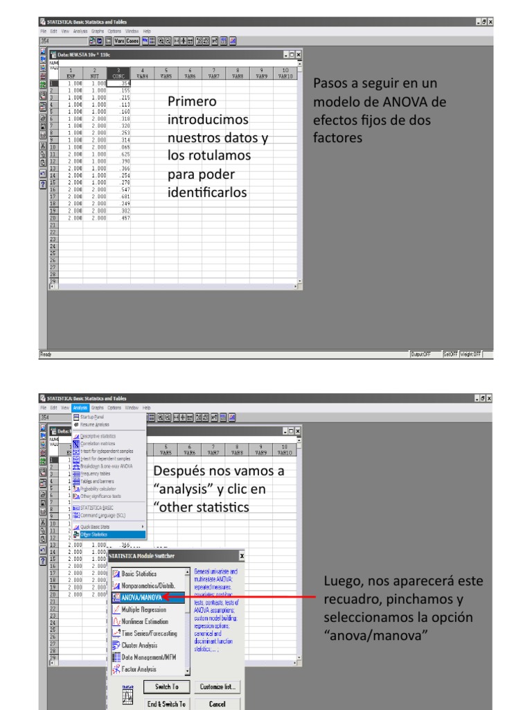 Guía paso a paso para ANOVA | PDF