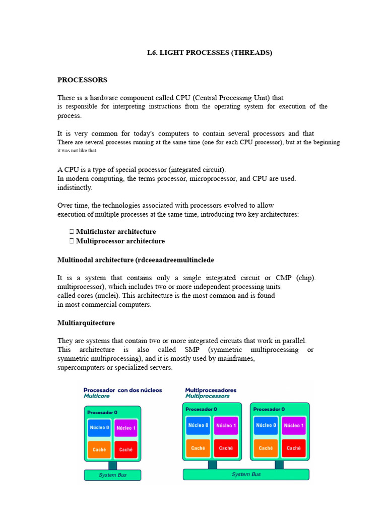 L6 Light Processes (Threads) | PDF | Thread (Computing) | Process (Computing)